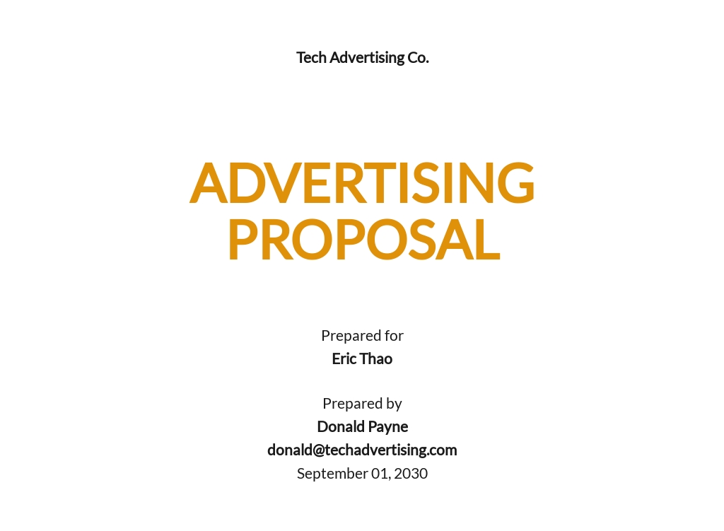 Free Simple Advertising Proposal Template
