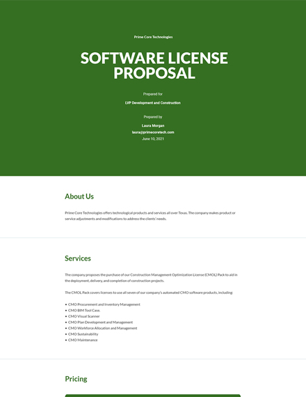 Sample Software Proposal Template - Google Docs, Word, Apple Pages ...