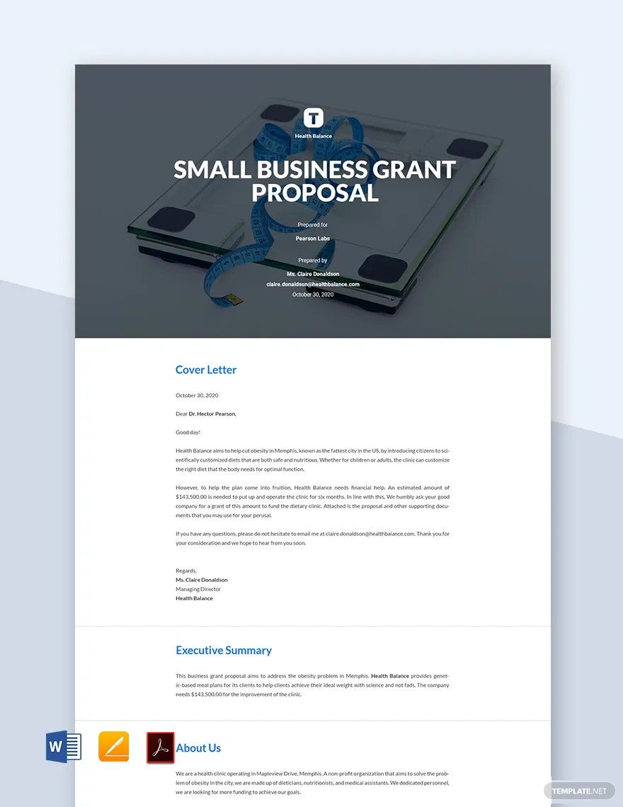Grant Proposal Word Templates Design Free Download Template