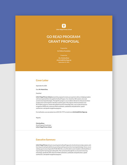FREE Grant Proposal Template - Word (DOC) | Google Docs | Apple (MAC ...