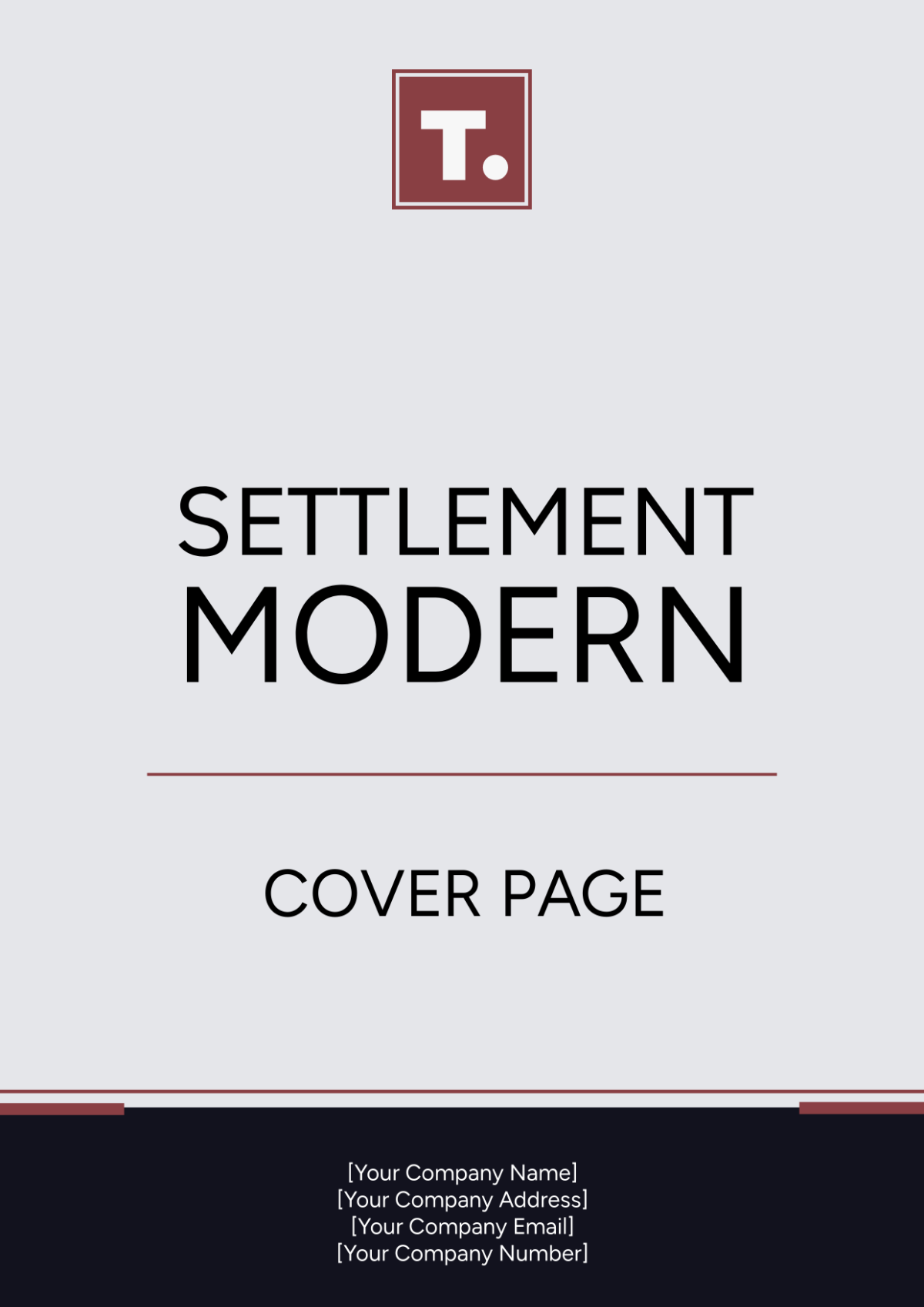 Settlement Modern Cover Page Template - Edit Online & Download Example ...