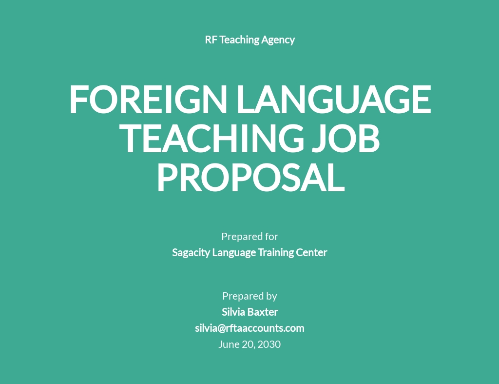 Free Formal Job Proposal Template