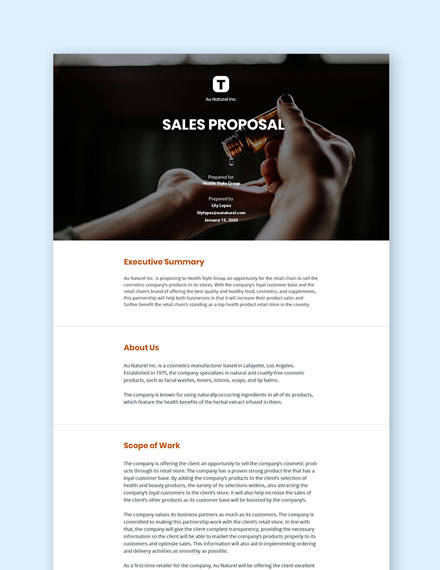 Product Sales Proposal Letter Template - Google Docs, Word, Apple Pages ...