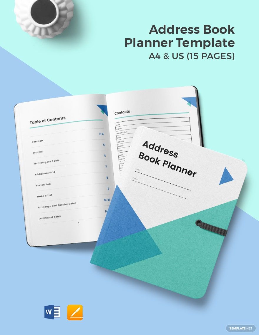 Address Book Google Docs Templates Design Free Download Template