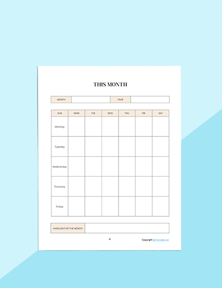 Free Sample Family Planner Template - Word, Apple Pages | Template.net