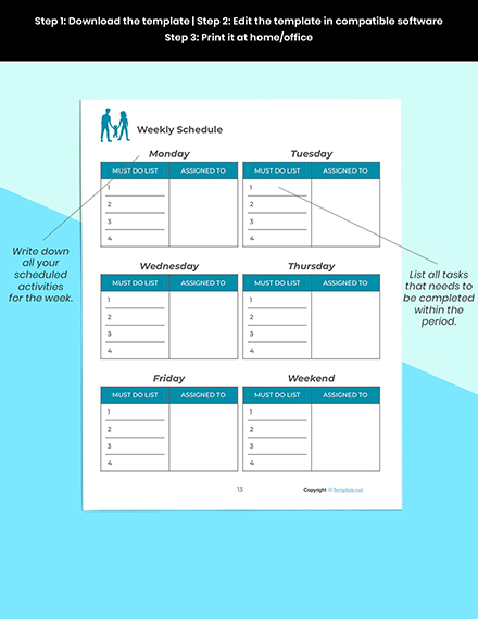 FREE Printable Family Planner Template - Word (DOC) | Apple (MAC) Pages