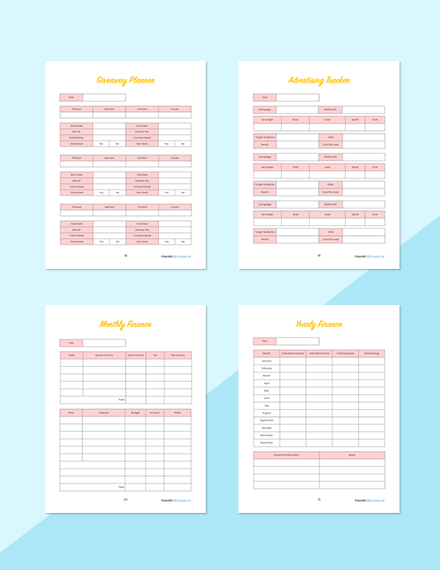 Editable Blog Planner Template - Word, Apple Pages | Template.net