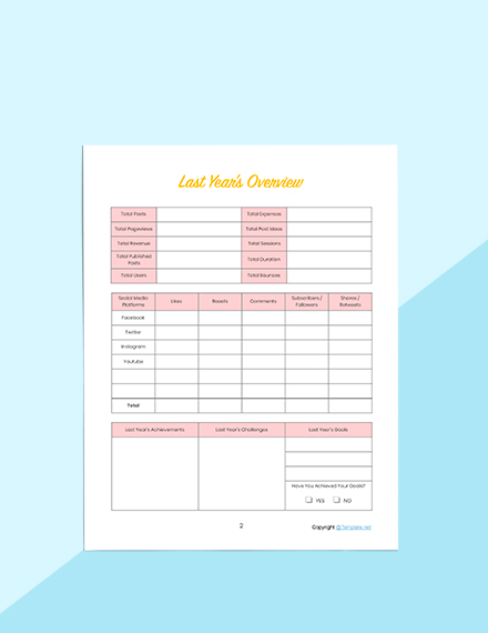 Editable Blog Planner Template - Word, Apple Pages | Template.net