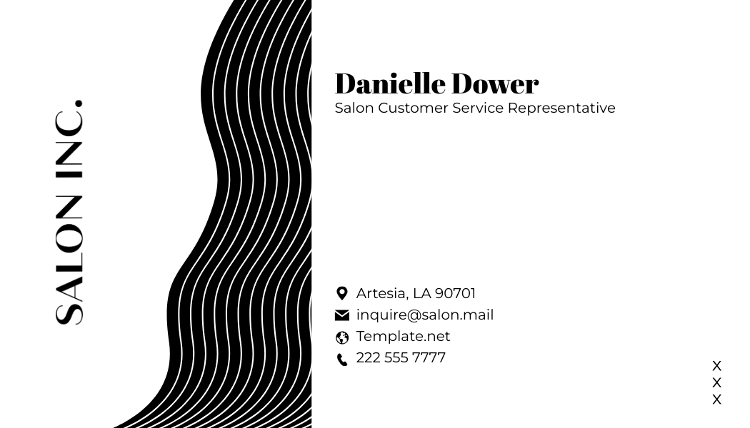 Salon Customer Service Representative Business Card Template - Edit ...