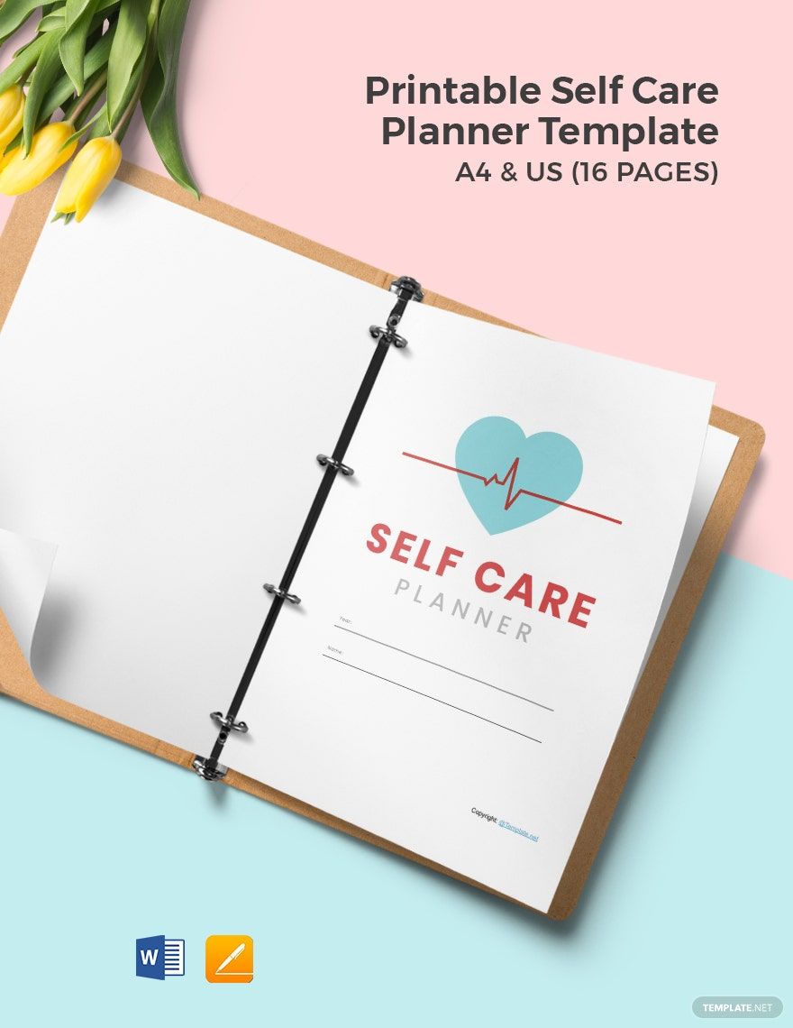Printable Self Care Planner Template In Pages Word Google Docs PDF Printable Self Care Planner Template In Pages Word Google Docs PDF