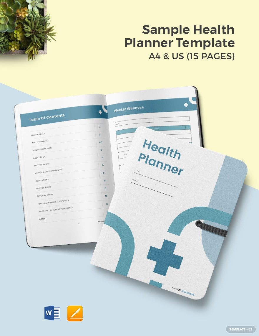 Free Editable Health Planner Template - Word, Apple Pages | Template.net
