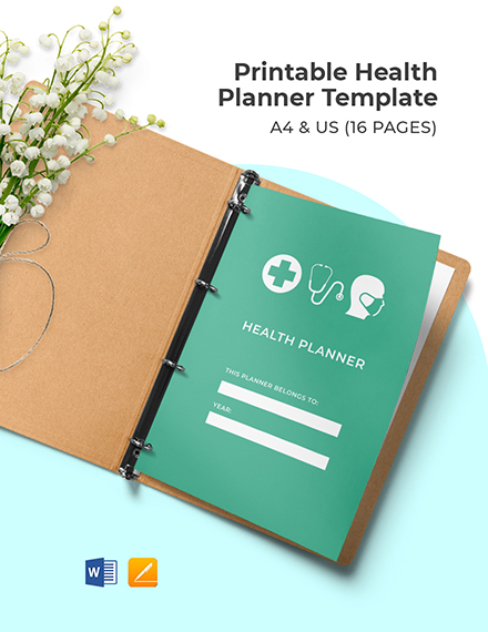 Printable Health Planner Template - Word, Apple Pages | Template.net