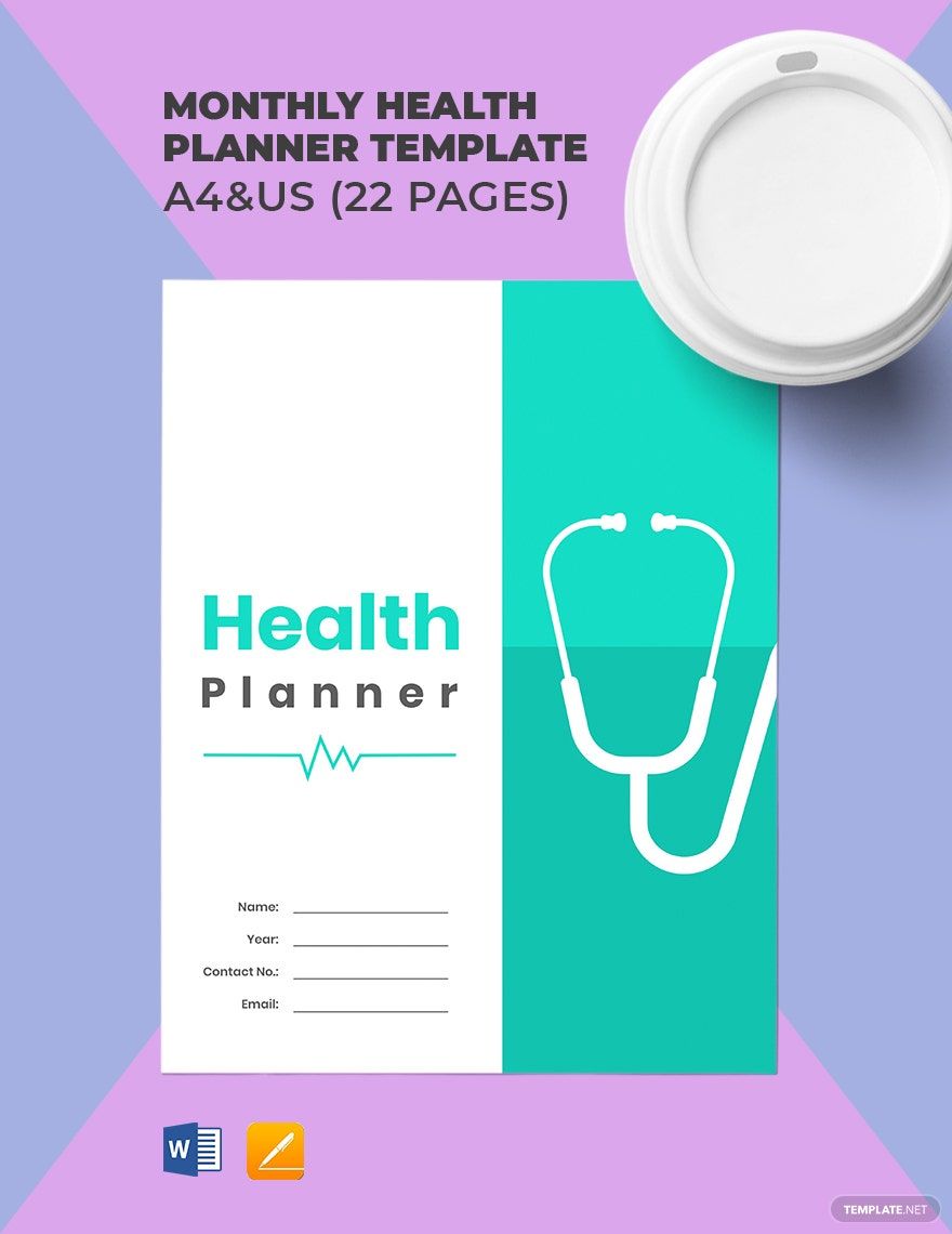 Free Editable Health Planner Template - Word, Apple Pages | Template.net