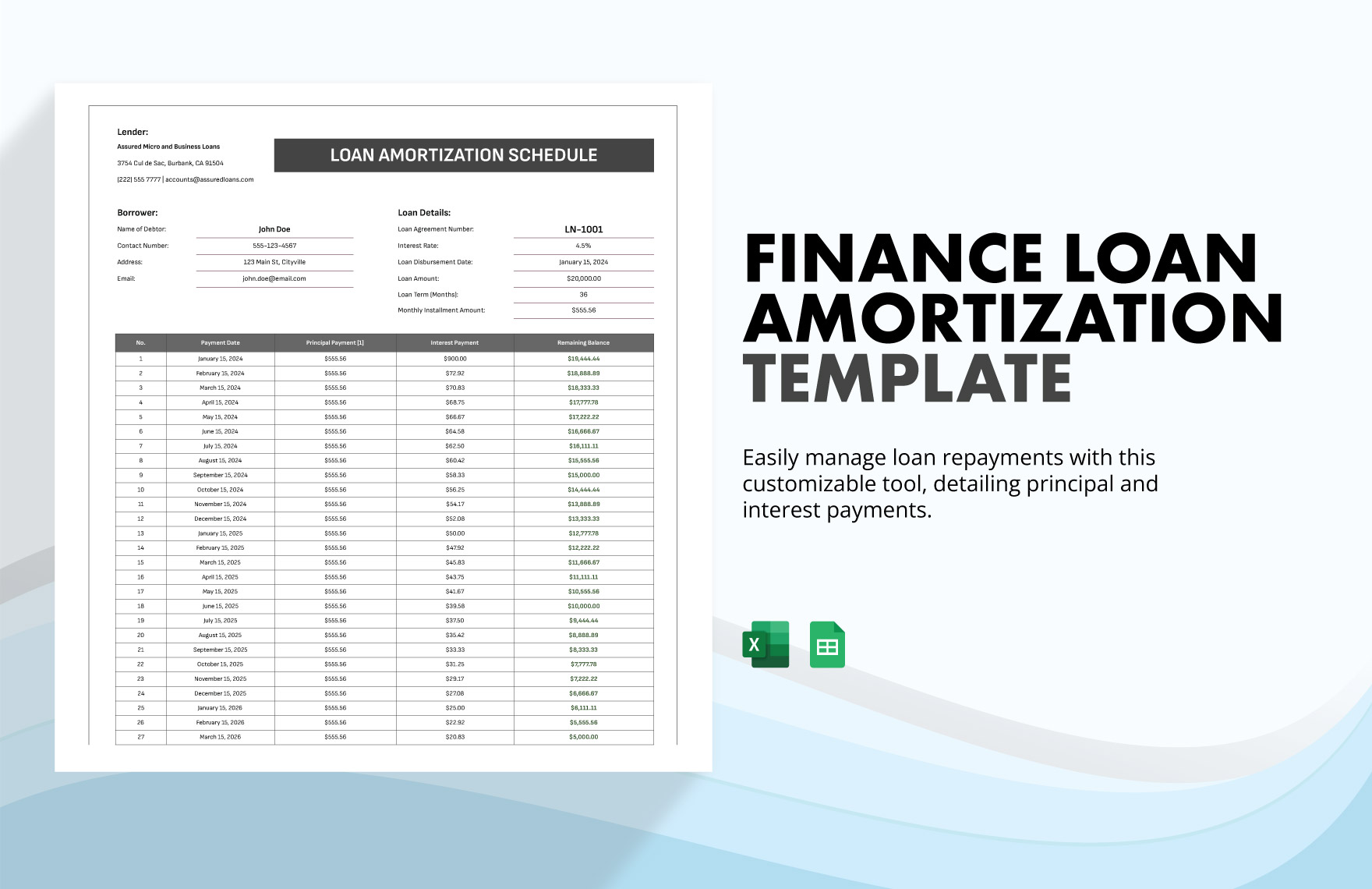 Loan Templates In Excel FREE Download Template