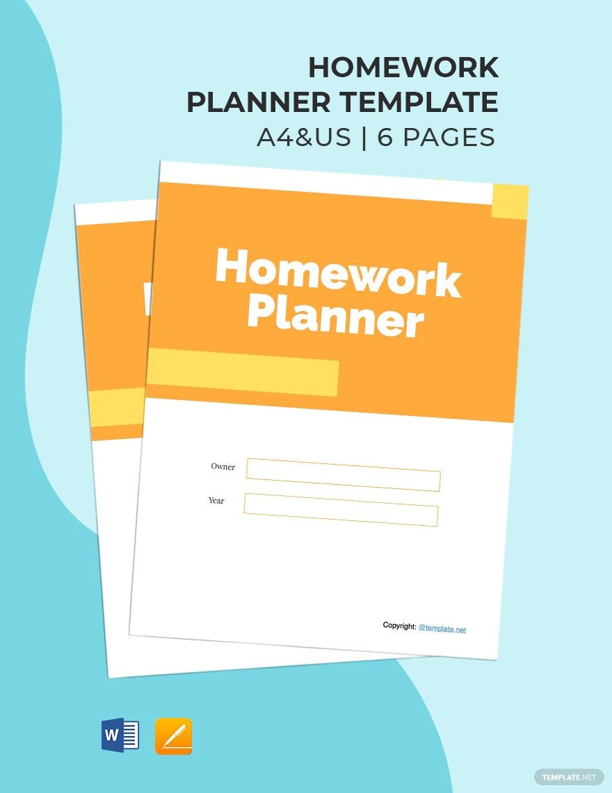 Homework Planners In Pages Templates Designs Docs Free Downloads 