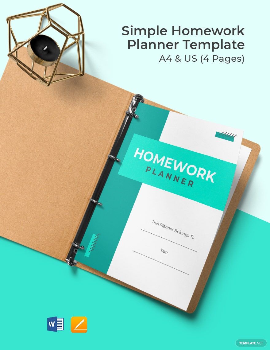 Free Sample Homework Planner Template Download In Word Google Docs 