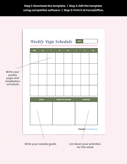 Free Basic Yoga Meditation Planner Template - Word, Apple Pages ...