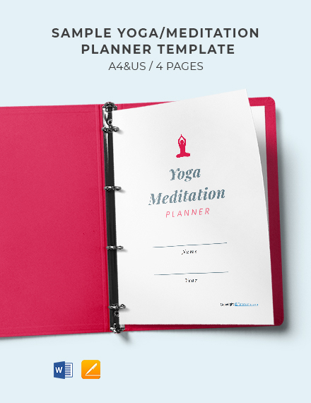 Printable Yoga/Meditation Planner Template - Word | Apple Pages