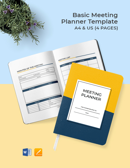 Formal Meeting Planner Template - Word, Apple Pages | Template.net