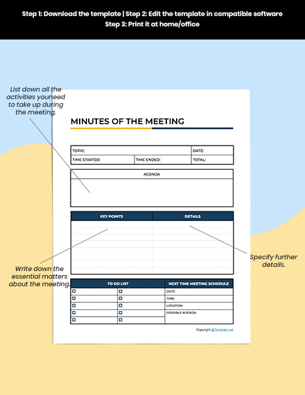 Free Basic Meeting Planner Template - Word, Apple Pages | Template.net