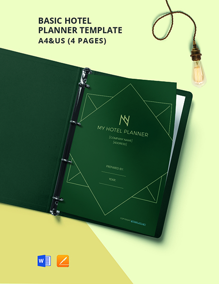 Simple Hotel Planner Template - Word | Apple Pages