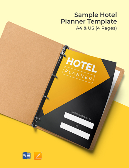 Simple Hotel Planner Template - Word | Apple Pages