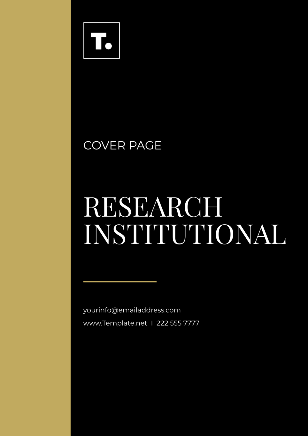 Research Institutional Cover Page Template - Edit Online & Download ...