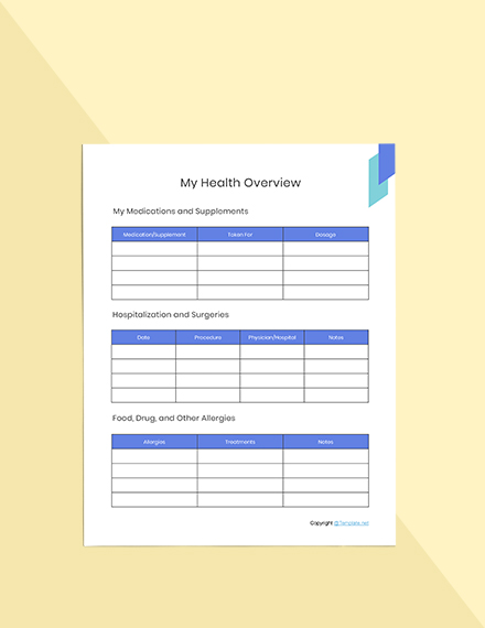 Free Simple Medical Planner Template - Word, Apple Pages | Template.net