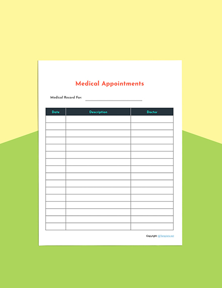 Free Basic Medical Planner Template - Word, Apple Pages | Template.net