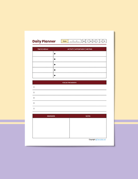 Free Basic Employee Planner Template - Word, Apple Pages | Template.net