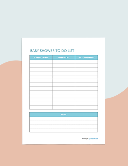 Free Basic Baby Shower Planner Template - Word, Apple Pages | Template.net