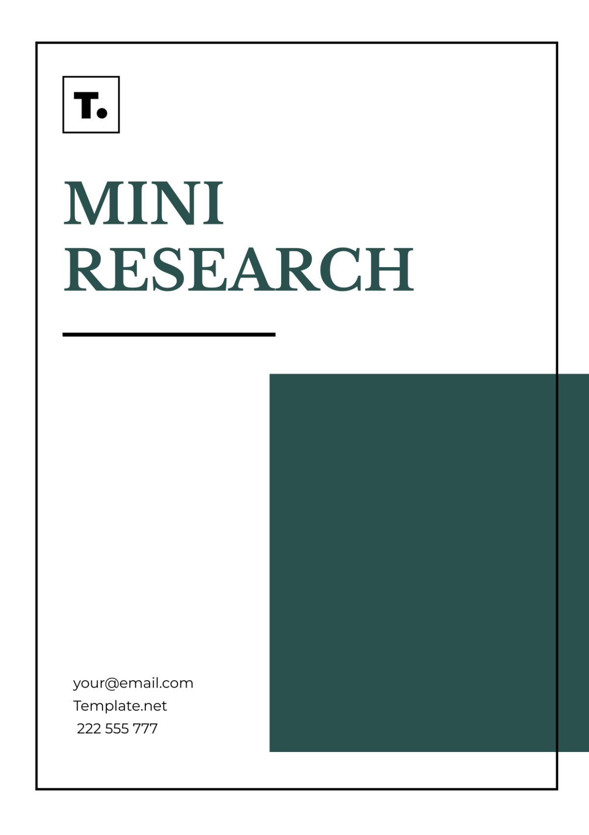 Mini Research Template - Edit Online & Download Example | Template.net