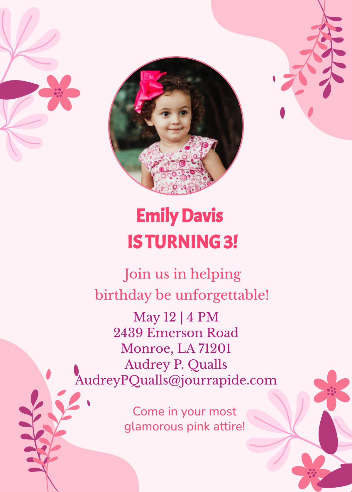 Free Pink Birthday Invitation Template Edit Online Download Free Pink Birthday Invitation Template Edit Online Download