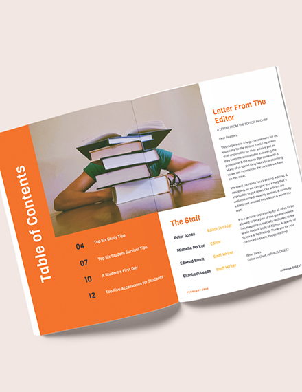 Modern Student Magazine Template - InDesign, Word, Apple Pages ...