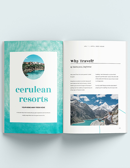 Modern Travel Magazine Template - InDesign, Word, Apple Pages ...