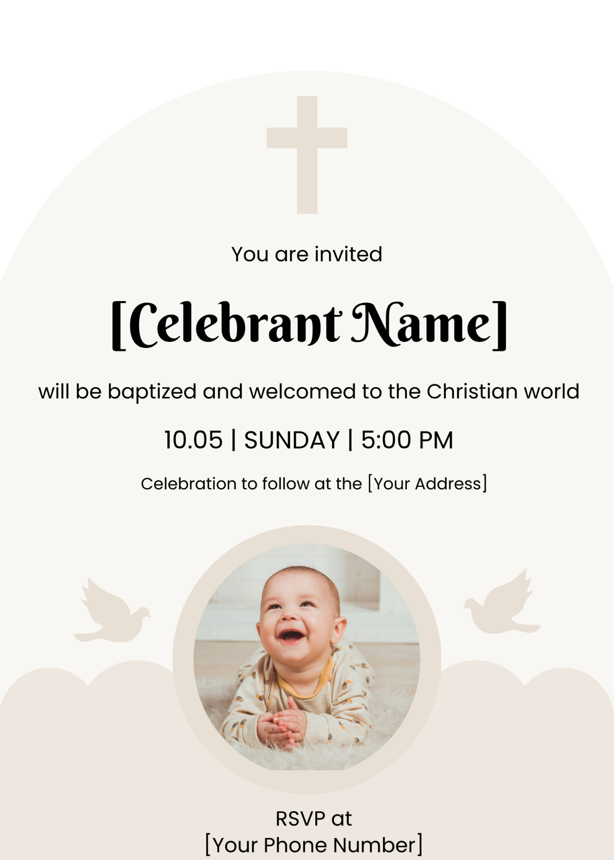 Baptism Virgin Mary Invitation Templates - Edit Online & Download ...