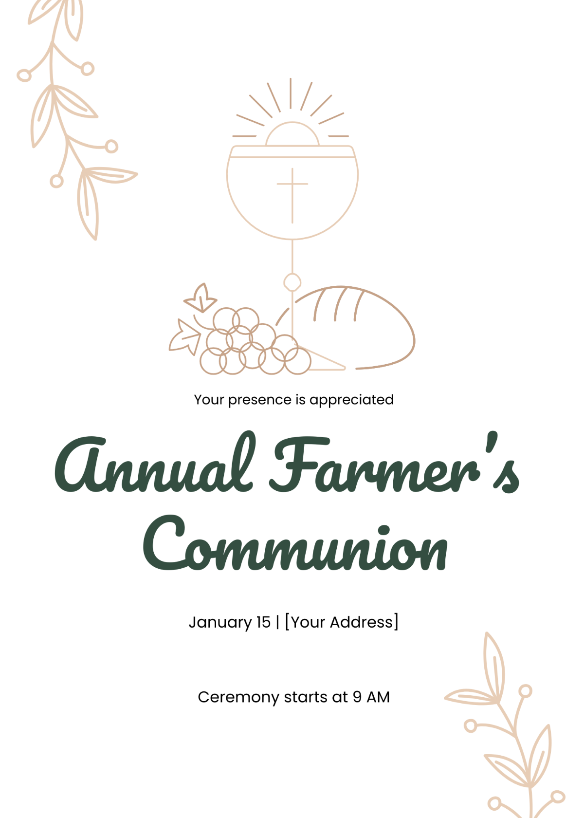 Farmers Communion Invitation - Edit Online & Download Example ...