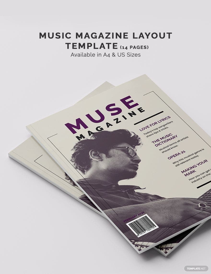 Music Magazine Layout Template InDesign Word Apple Pages Publisher 