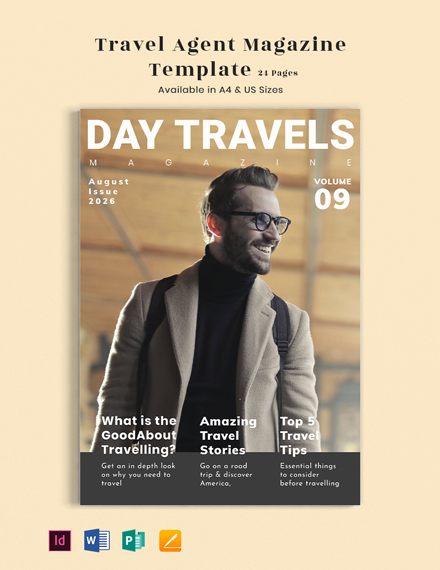 Free Simple Travel Magazine Template - InDesign, Microsoft Word ...