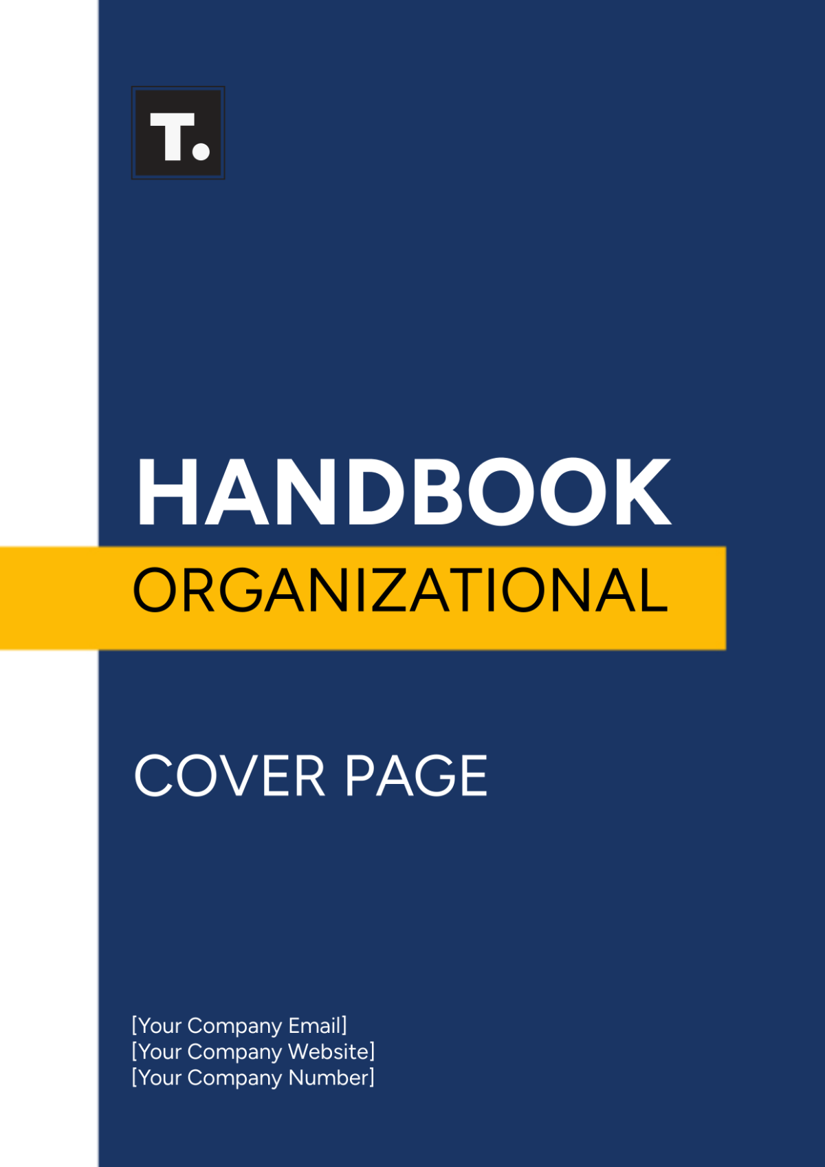 Handbook Organizational Cover Page Template - Edit Online & Download Example | Template.net
