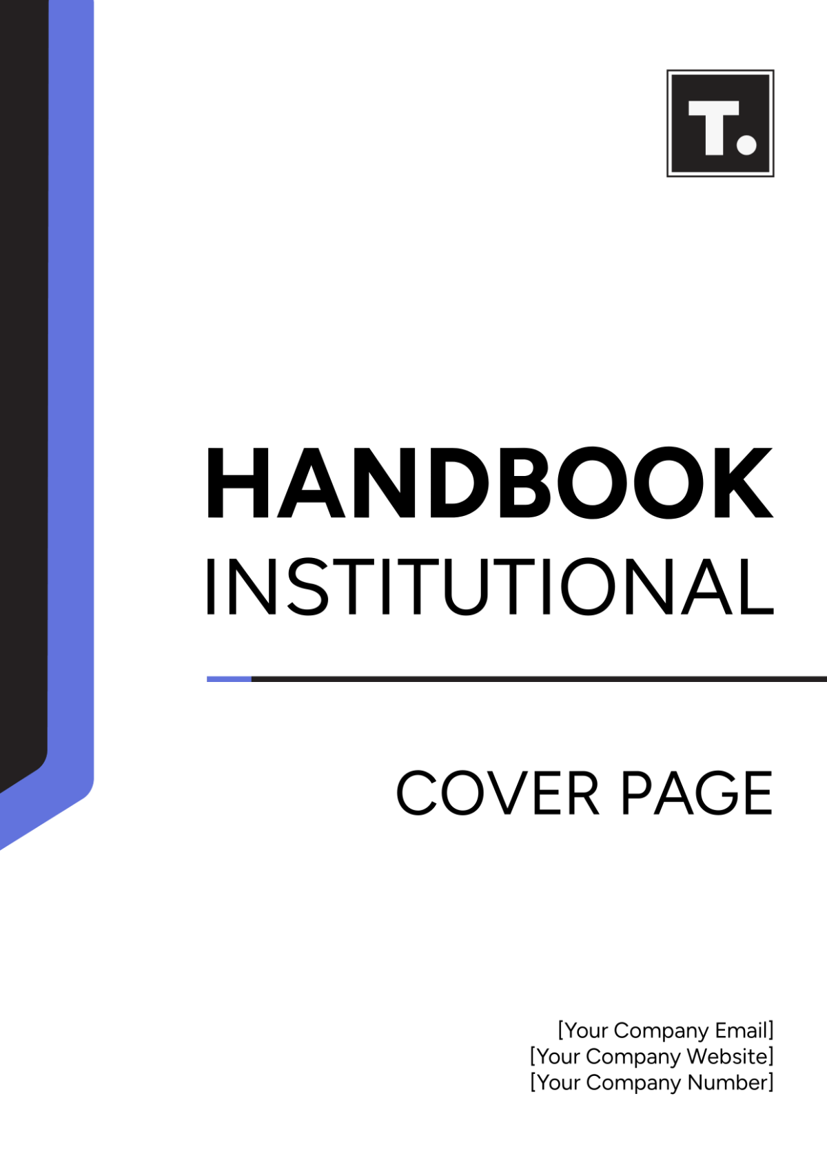 Handbook Institutional Cover Page Template - Edit Online & Download ...
