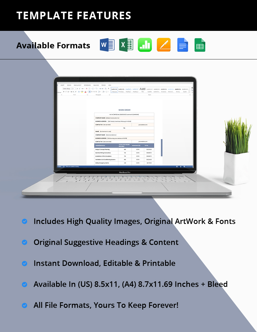 Free Free Sample Construction Work Order Template - Google Docs, Google ...