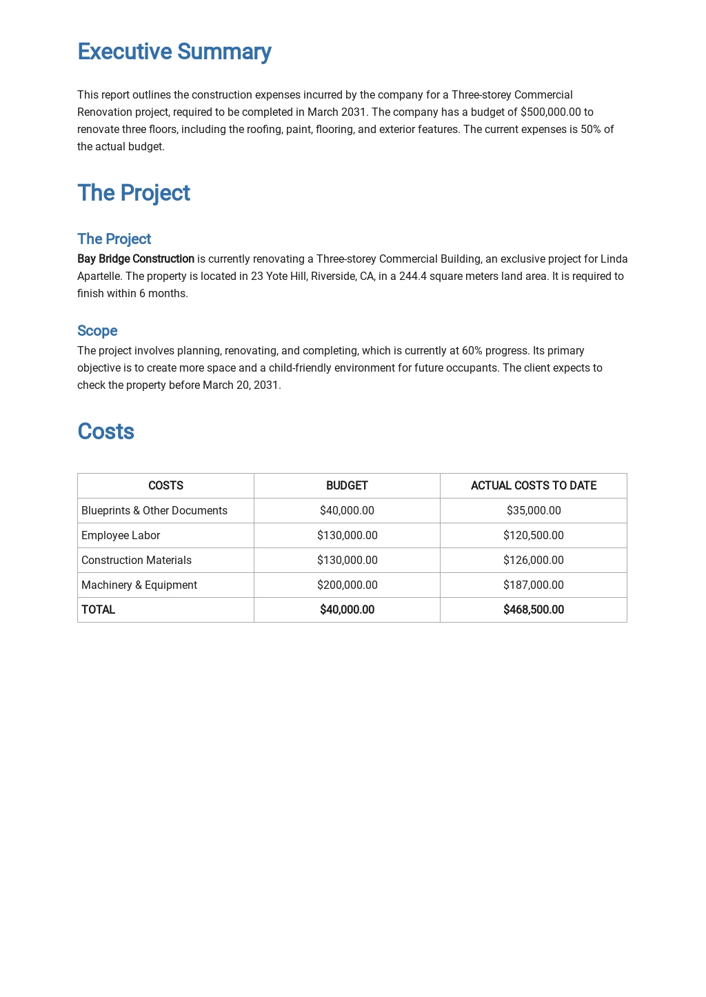Sample Construction Expense Template [Free PDF] - Word (DOC) | Excel ...