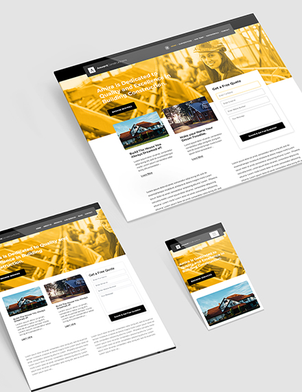 Building Construction Website Template - HTML5, PSD | Template.net