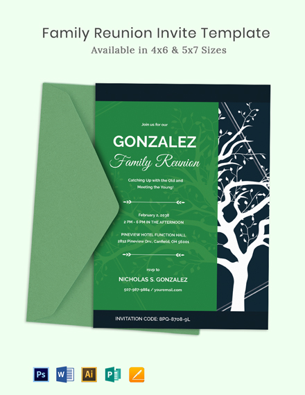 FREE Family Reunion Invitation Template Download In Word Illustrator 