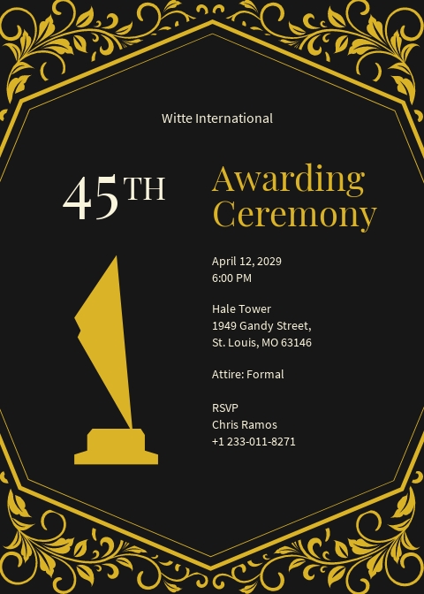 12 FREE Award Invitation Templates Customize Download Template