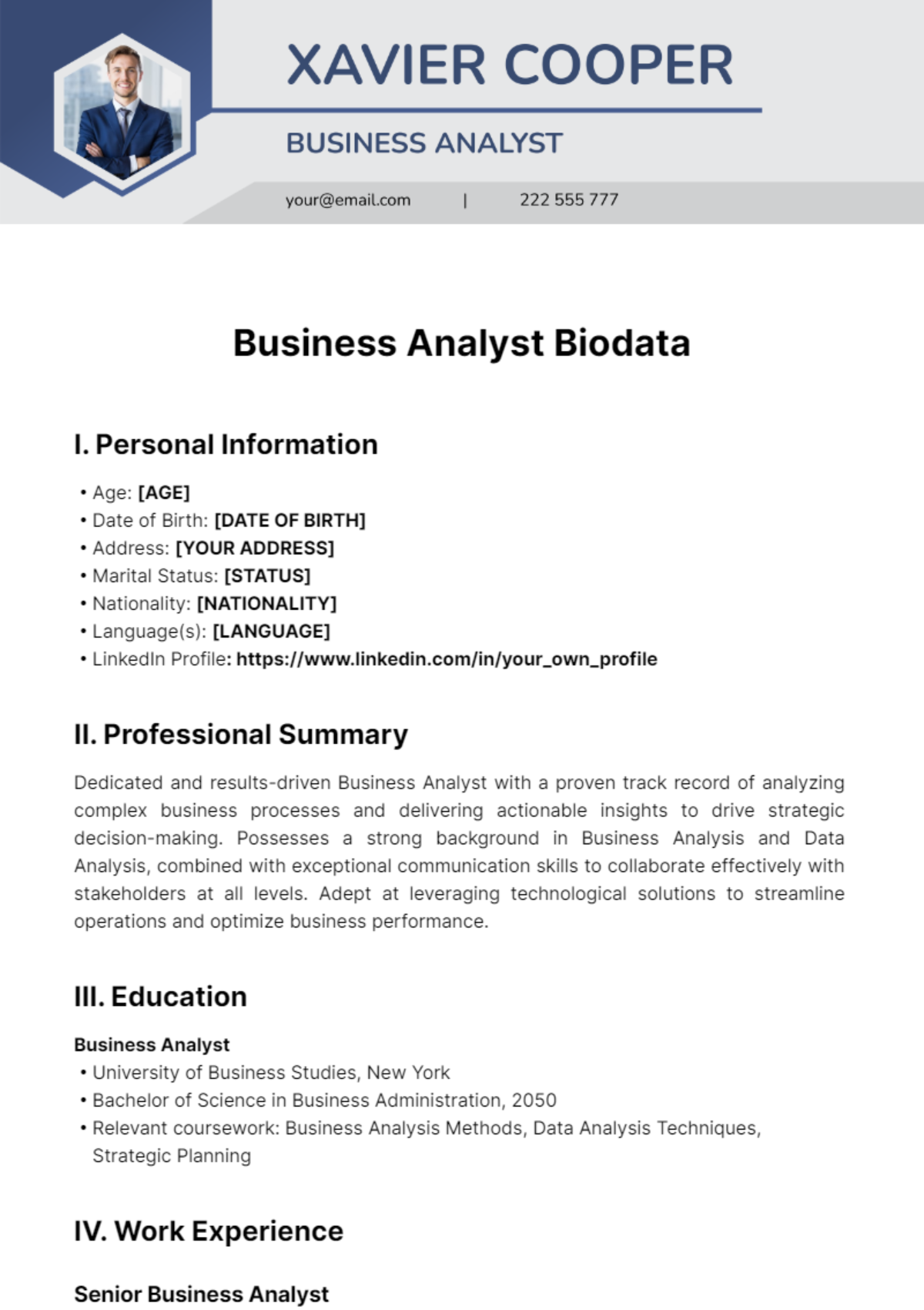 FREE Biodata Templates & Examples - Edit Online & Download | Template.net