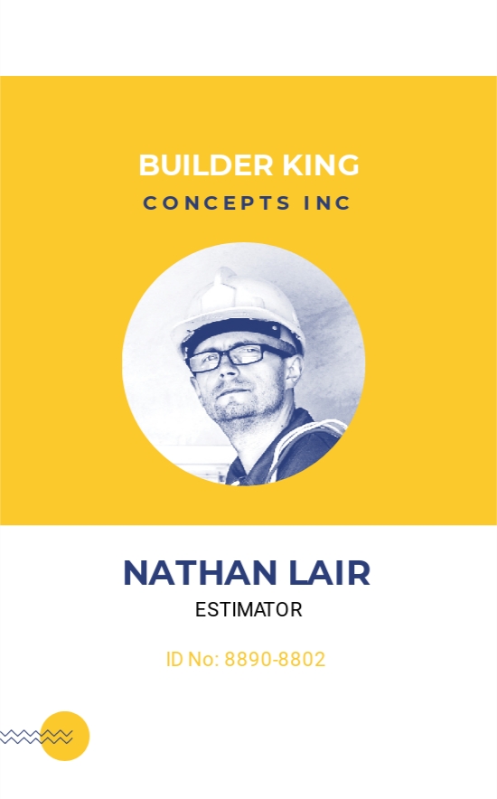 FREE Editable Construction ID Card Template - PDF | Word (DOC) | PSD ...