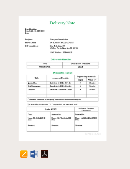 37+ Delivery Note Templates - PDF, Docs, Word