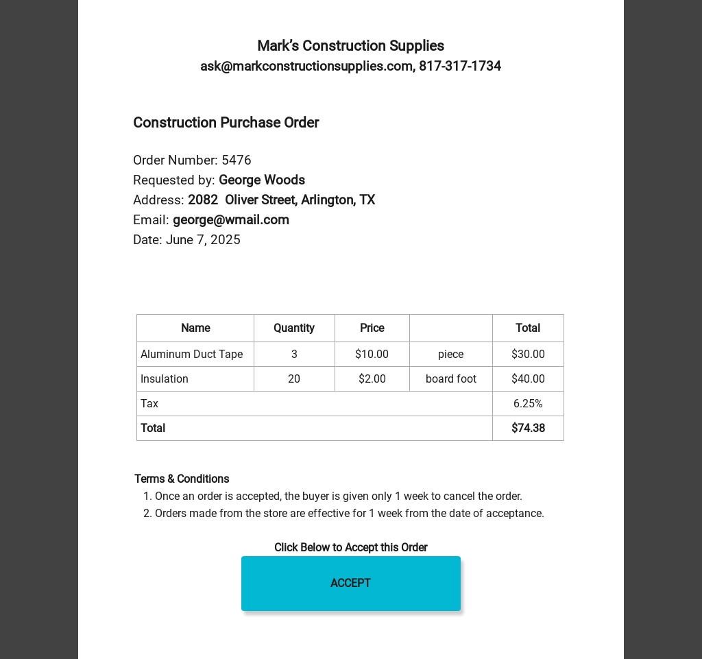 FREE Editable Construction Purchase - Word | Excel | Pages | Numbers ...